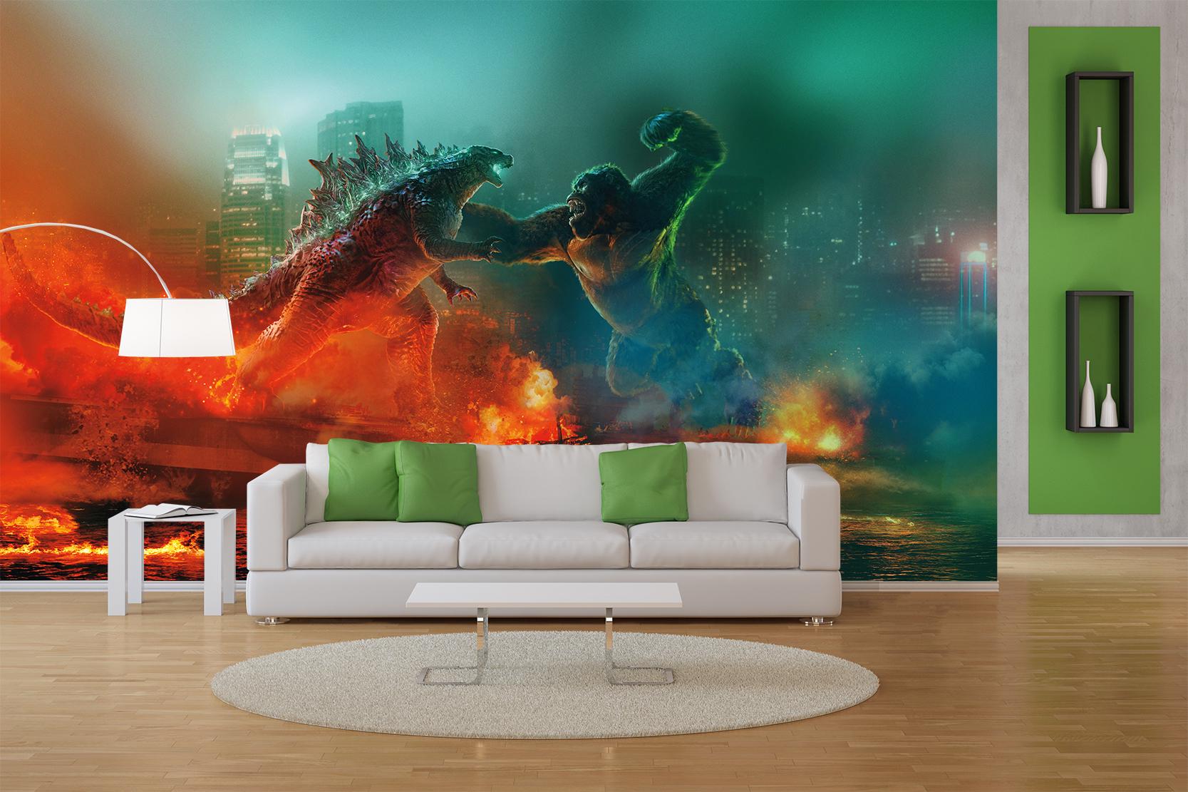 Godzilla Wall Mural Kong Wall Decor, Monster Mural, Kids Room Decor ...