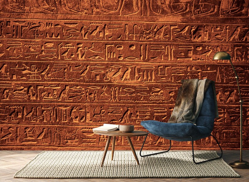 Ancient Egyptian Hieroglyphs Wallpaper Carved on Stone Wall,ancient ...