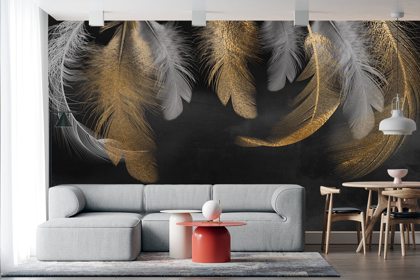 Feather Wallpaper Custom Mural 3D Home Decor Walls Painted - Etsy