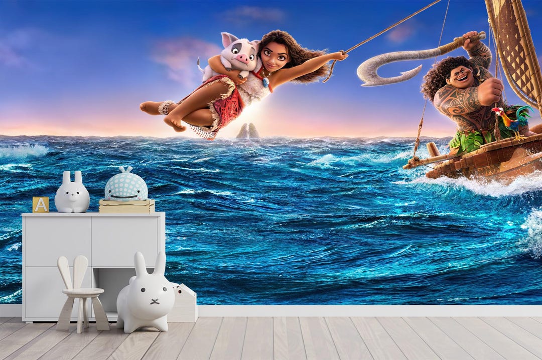 Moana 2 Poster Wallpaper,moana and Vaiana Cartoon Themed Peel and Stick ...