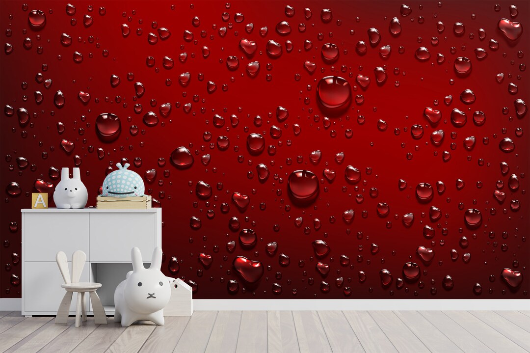 Water Droplets Wallpaper Peel and Stick, Realistic Water Droplets Wall ...