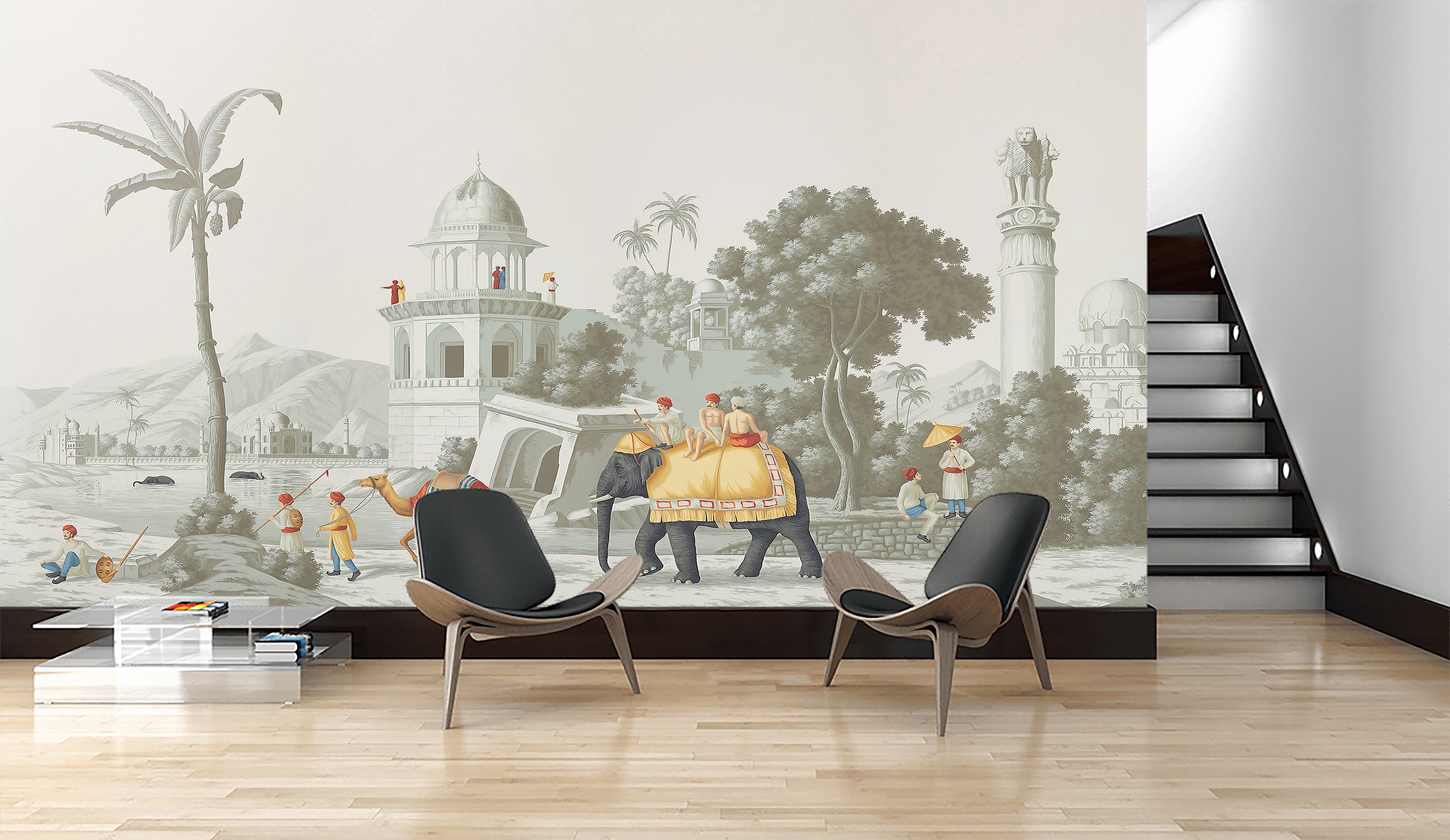 India Wallpaper, India Design Wall Art, Self Adhesive, Peel and Stick ...