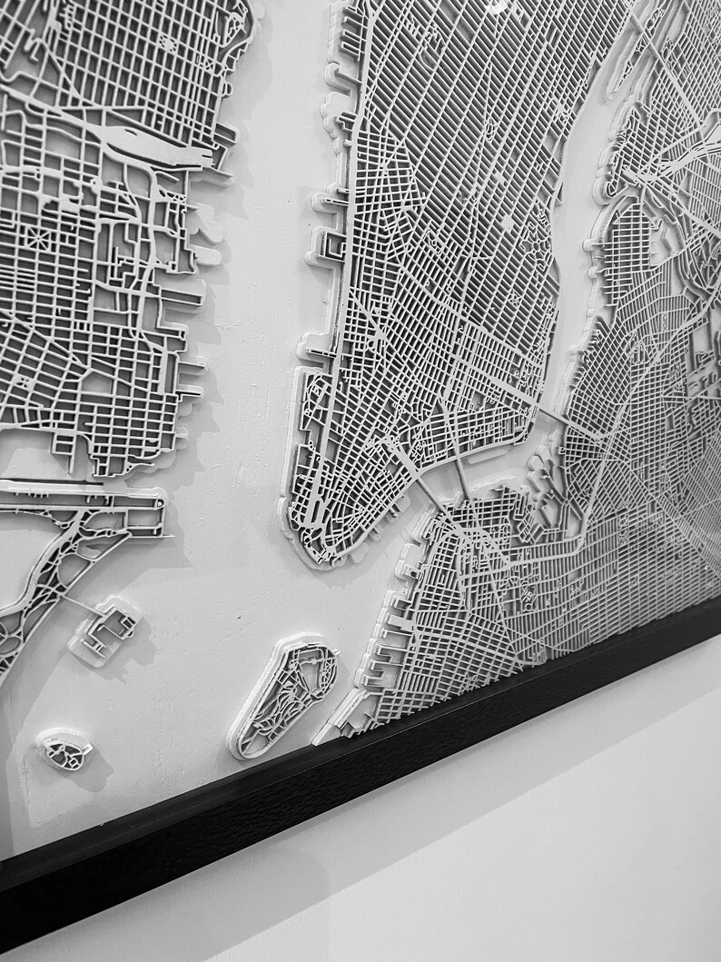 Digital Layered Map of Manhattan - Etsy