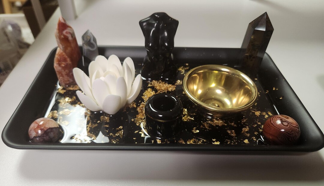 Goddess Body Altar Tray Black and Gold - Etsy