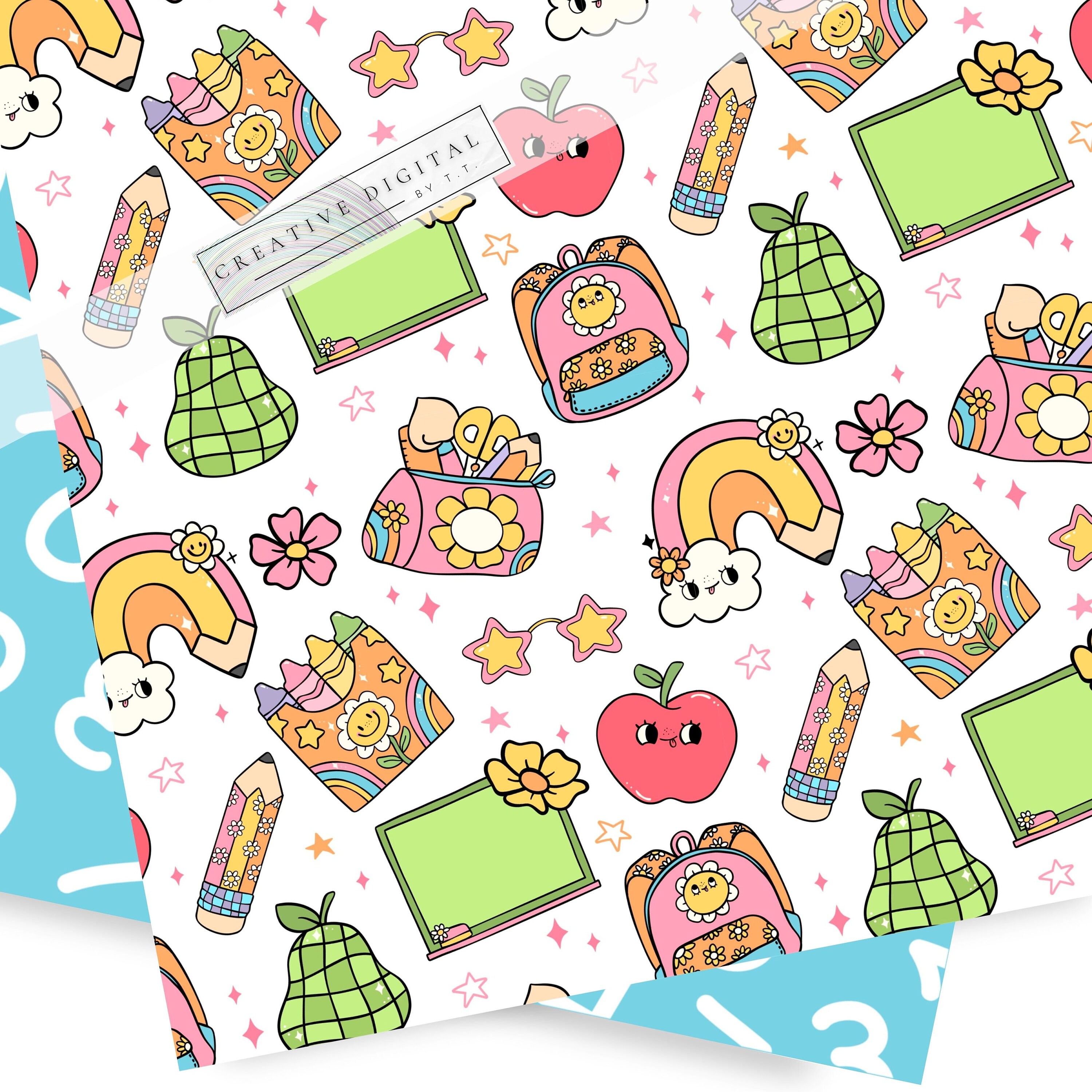 20 Flower Back to School Digital Paper, Classroom Backgrounds, Teacher ...