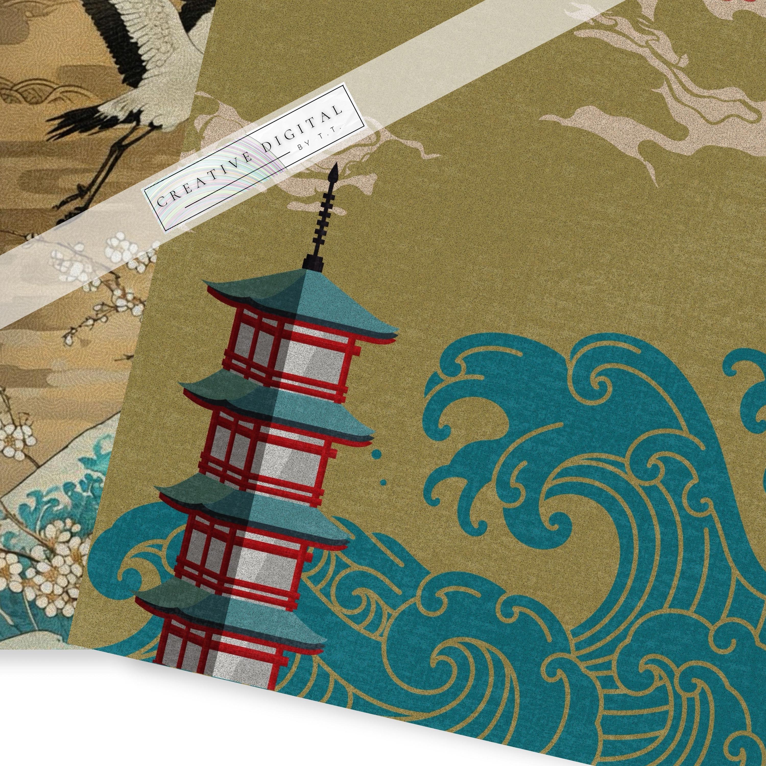 Japanese 20 Digital Paper - Japanese Patterns, Seamless Printable ...