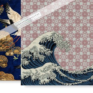 Japanese 20 Digital Paper - Japanese Patterns, Seamless Printable ...