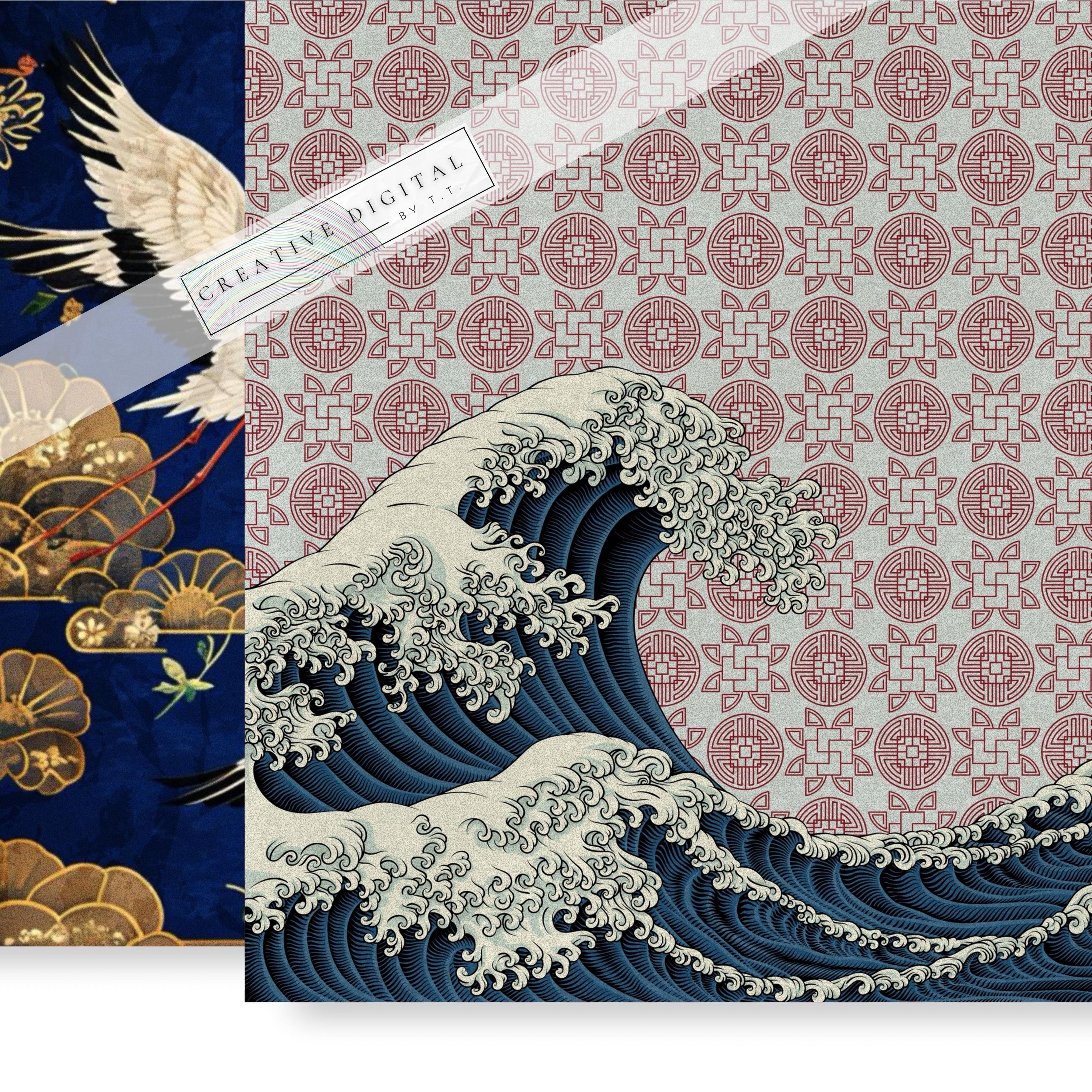 Japanese 20 Digital Paper - Japanese Patterns, Seamless Printable ...