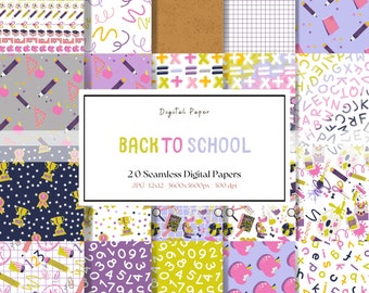 Back to School Digital Paper, Classroom Backgrounds, Teacher Patterns ...