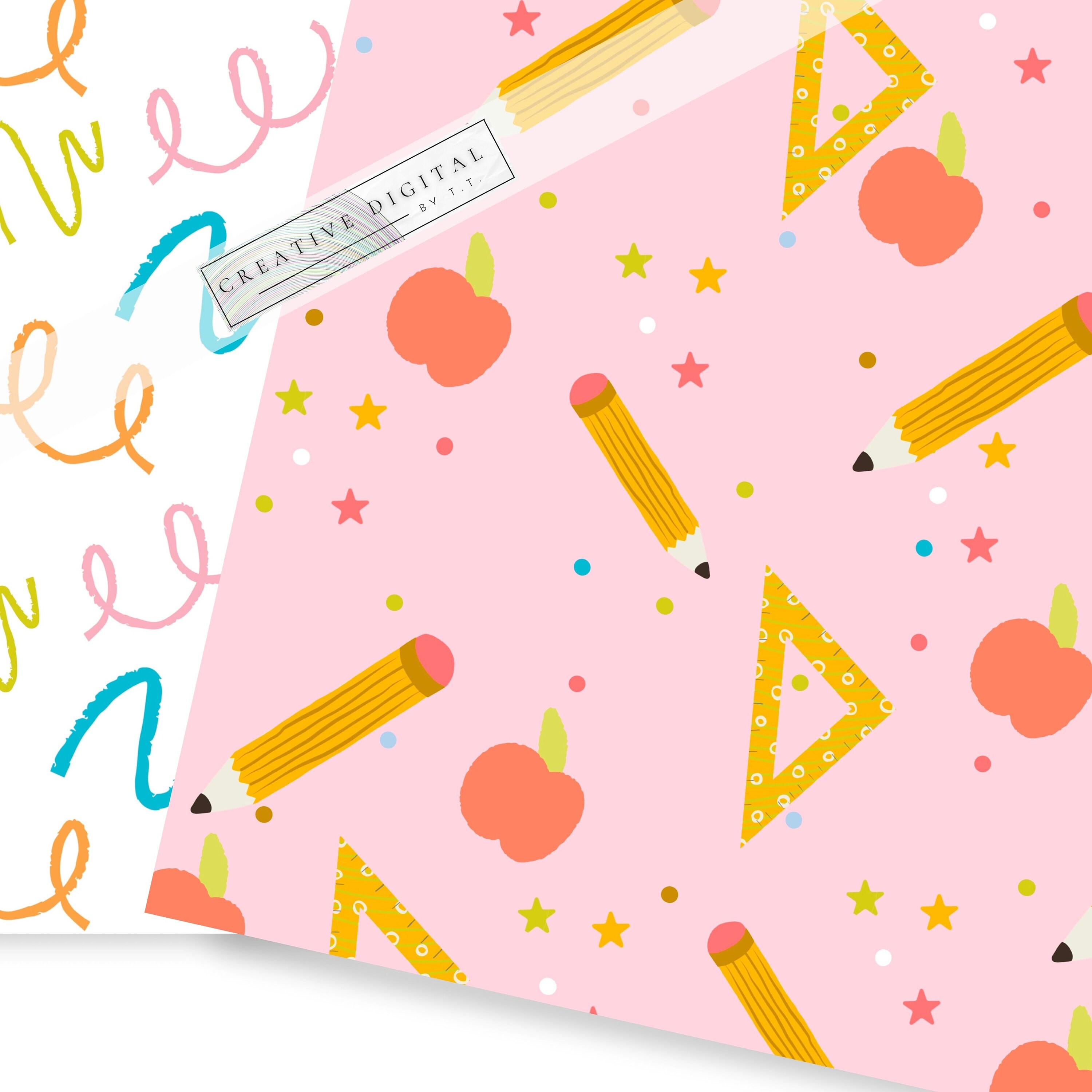 20 Back to School Digital Paper, Classroom Backgrounds, Teacher ...