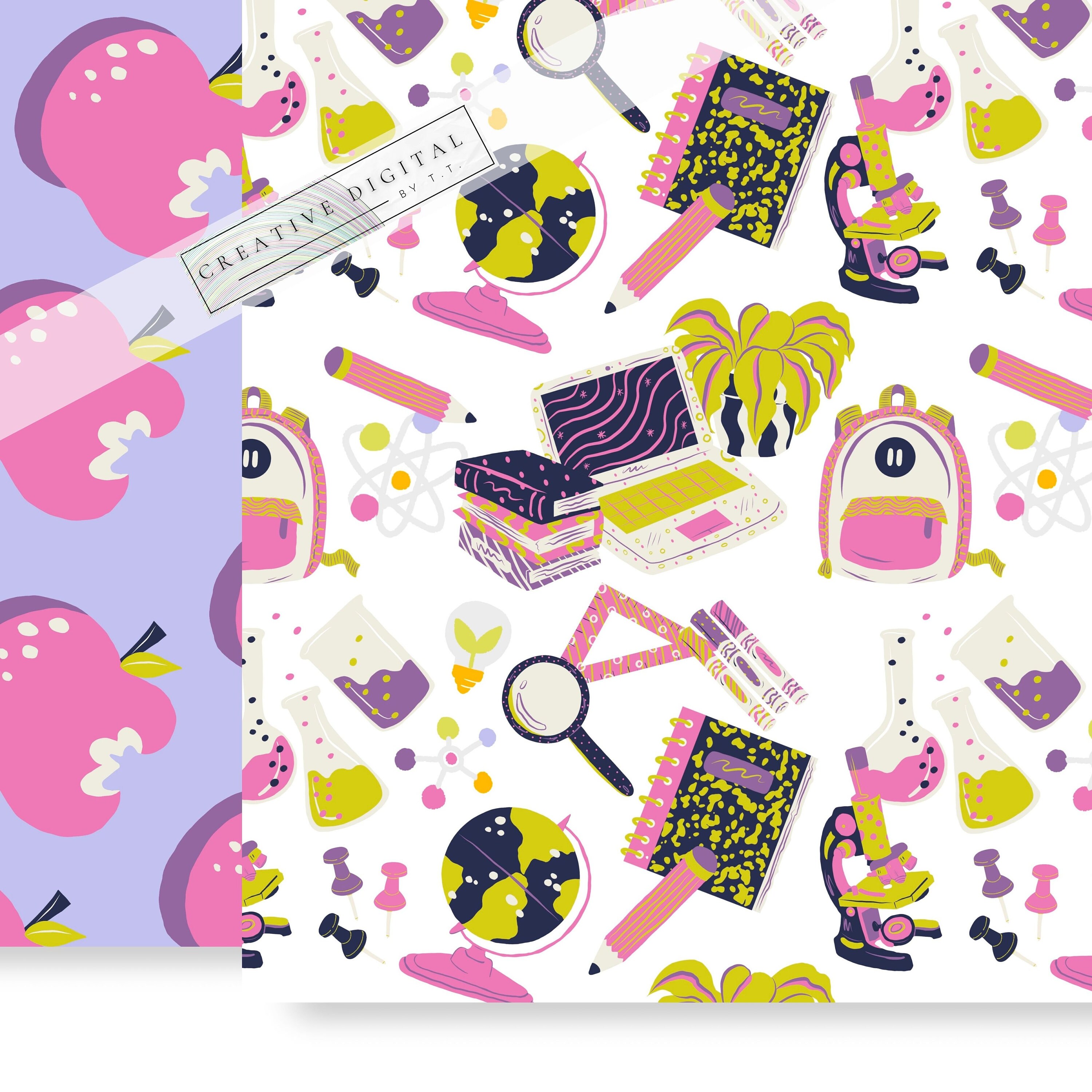 20 Back to School Digital Paper, Classroom Backgrounds, Teacher ...