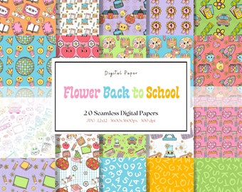Back to School Digital Paper, Classroom Backgrounds, Teacher Patterns ...