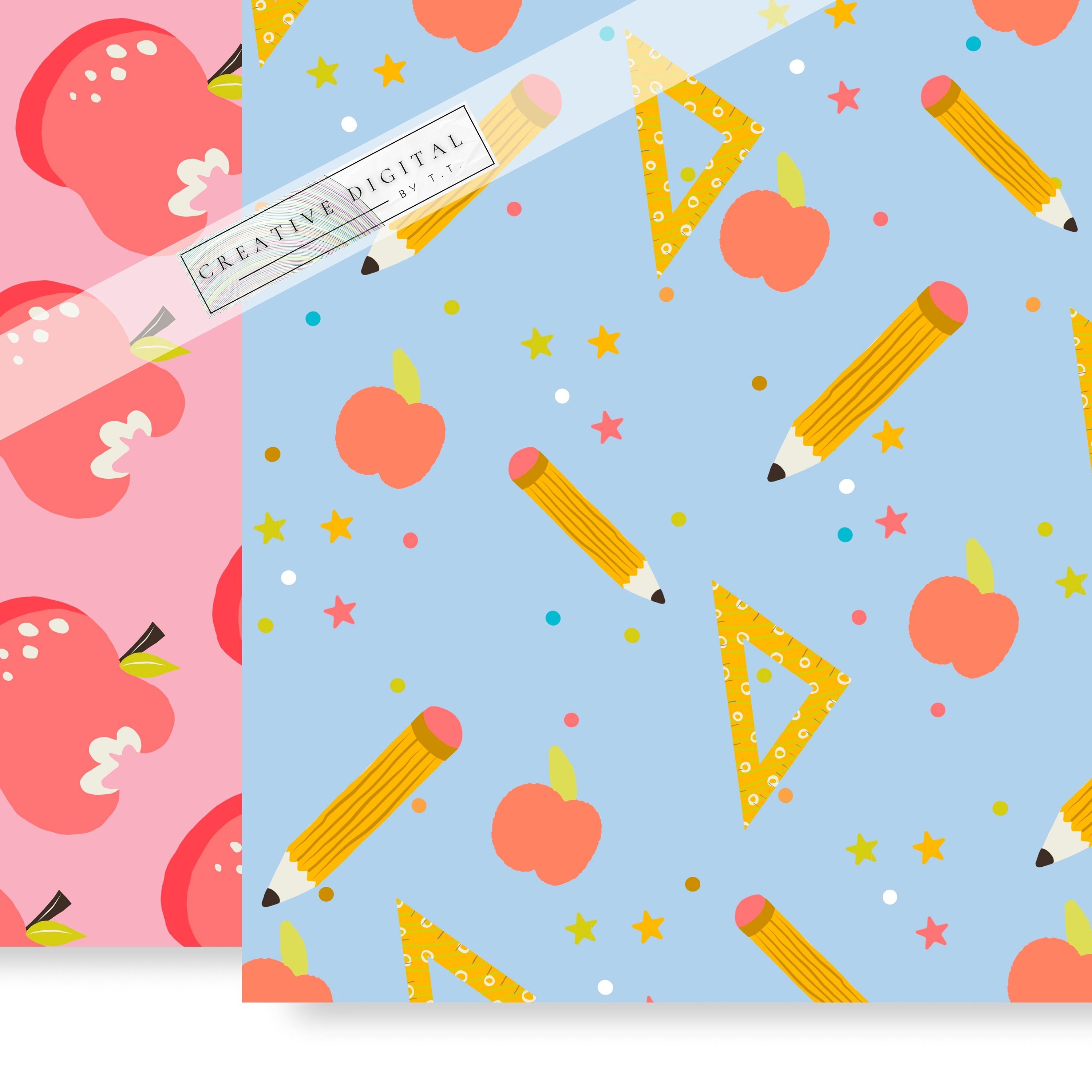 Back to School Digital Paper, Back to School Clipart, Teacher Graphics ...