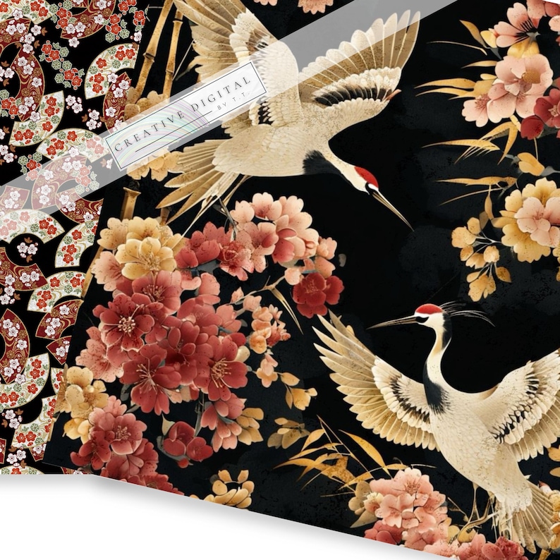 Japanese 20 Digital Paper - Japanese Patterns, Seamless Printable ...