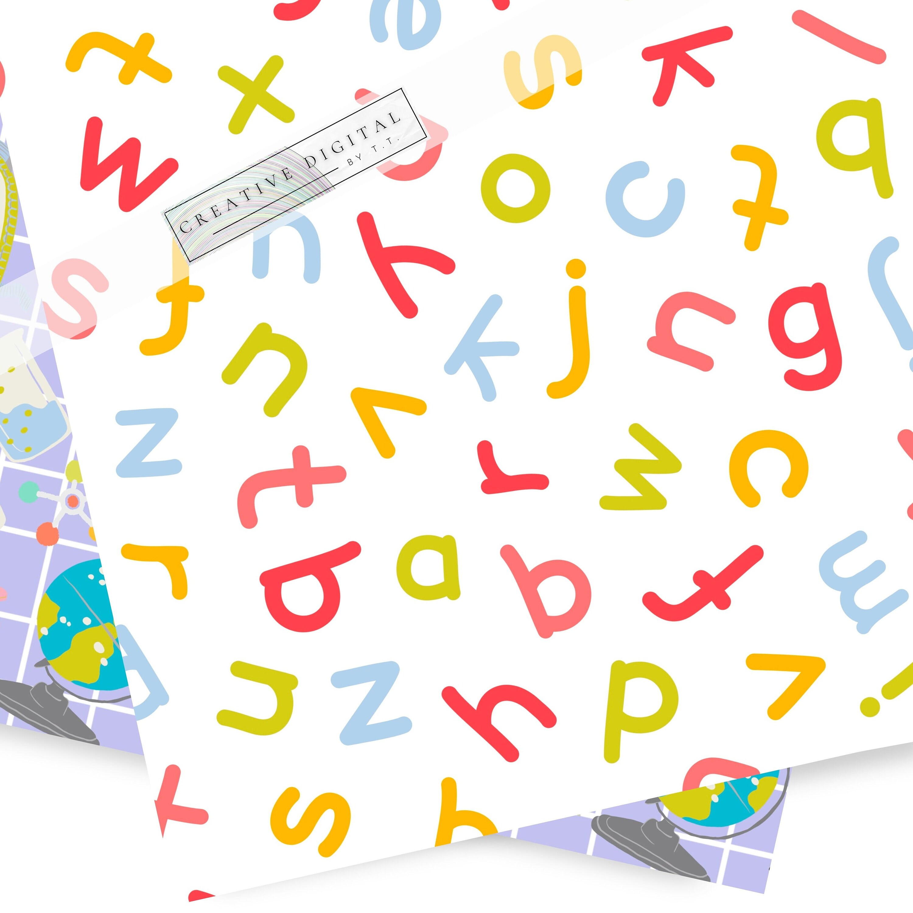 Back to School Digital Paper, Teacher Classroom Graphics (digital ...