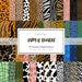 50 Animals Print Digital Paper Bundle, Leopard,tiger,zebra,giraffe,fish ...