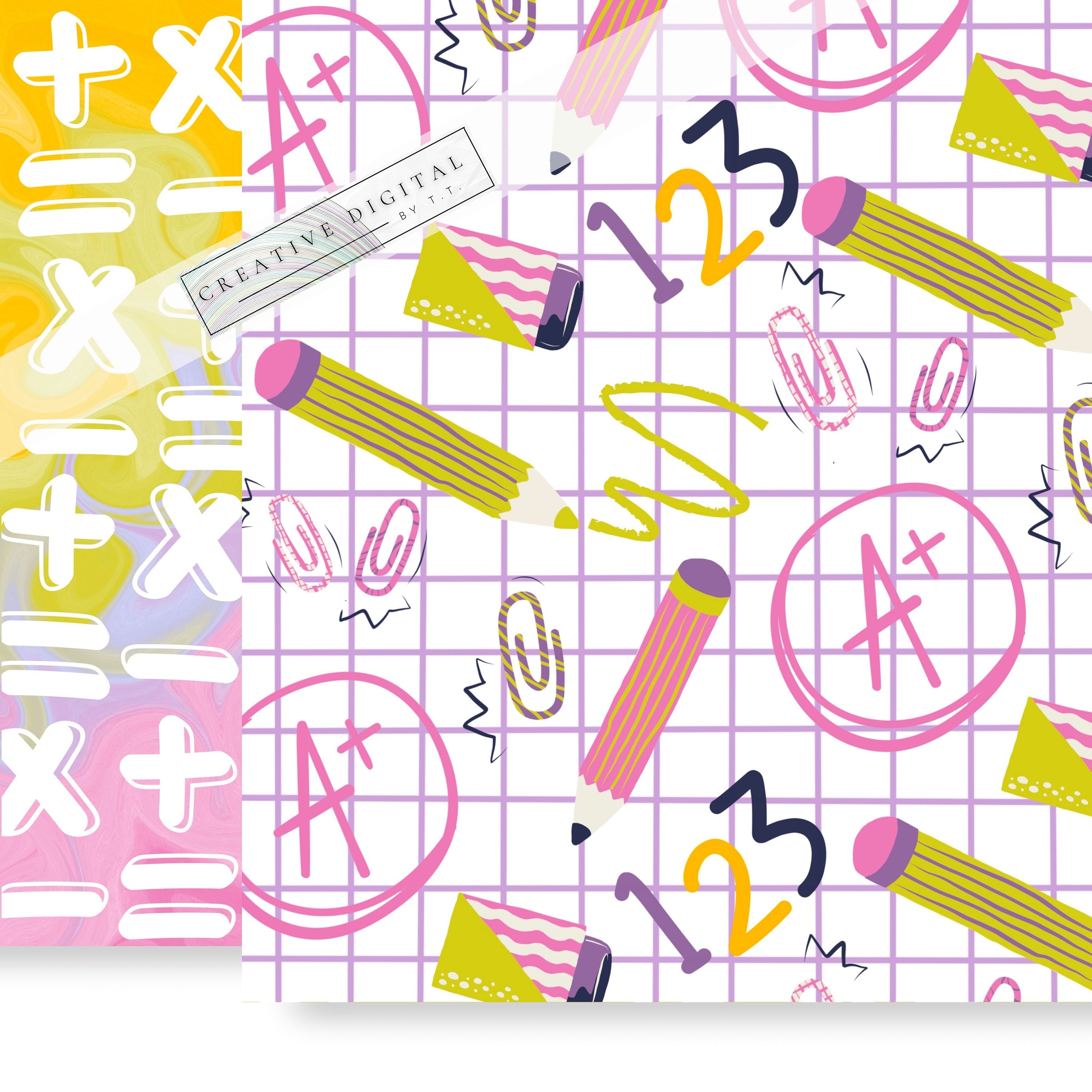 20 Back to School Digital Paper, Classroom Backgrounds, Teacher ...