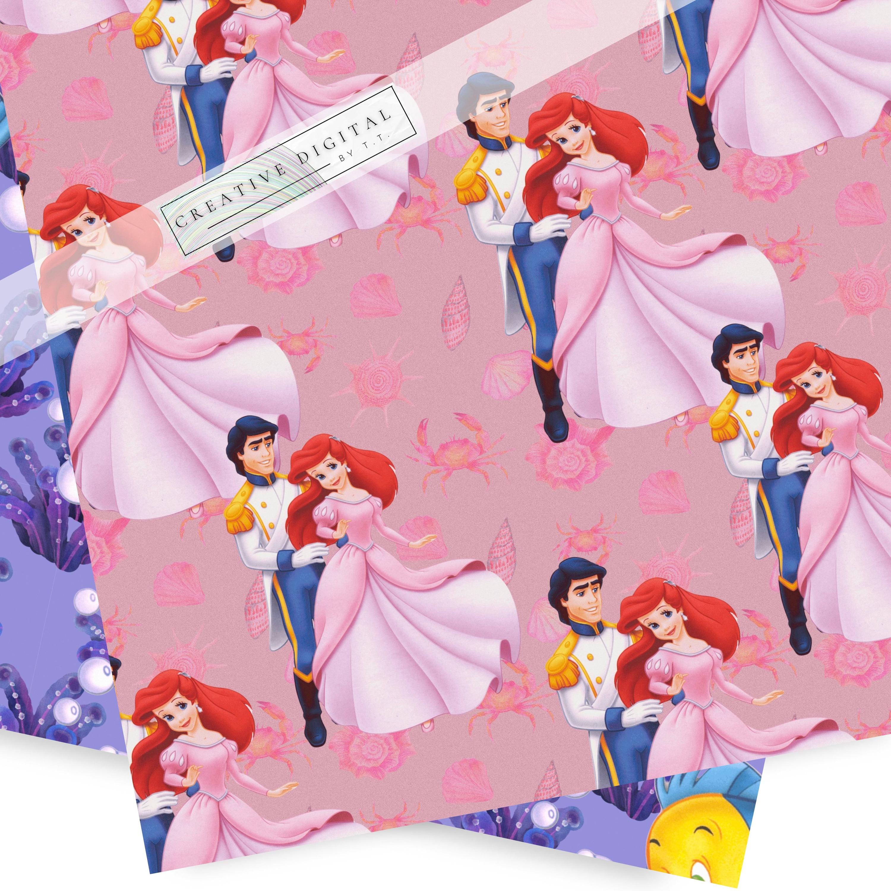 Little Mermaid Digital Paper, Ariel PNG Clipart, Little Mermaid PNG ...