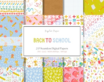 Back to School Digital Paper, Classroom Backgrounds, Teacher Patterns ...