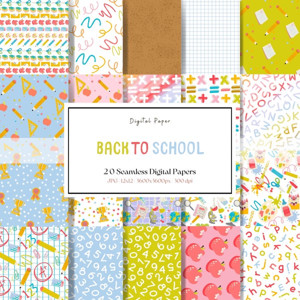 School Digital Background - Etsy