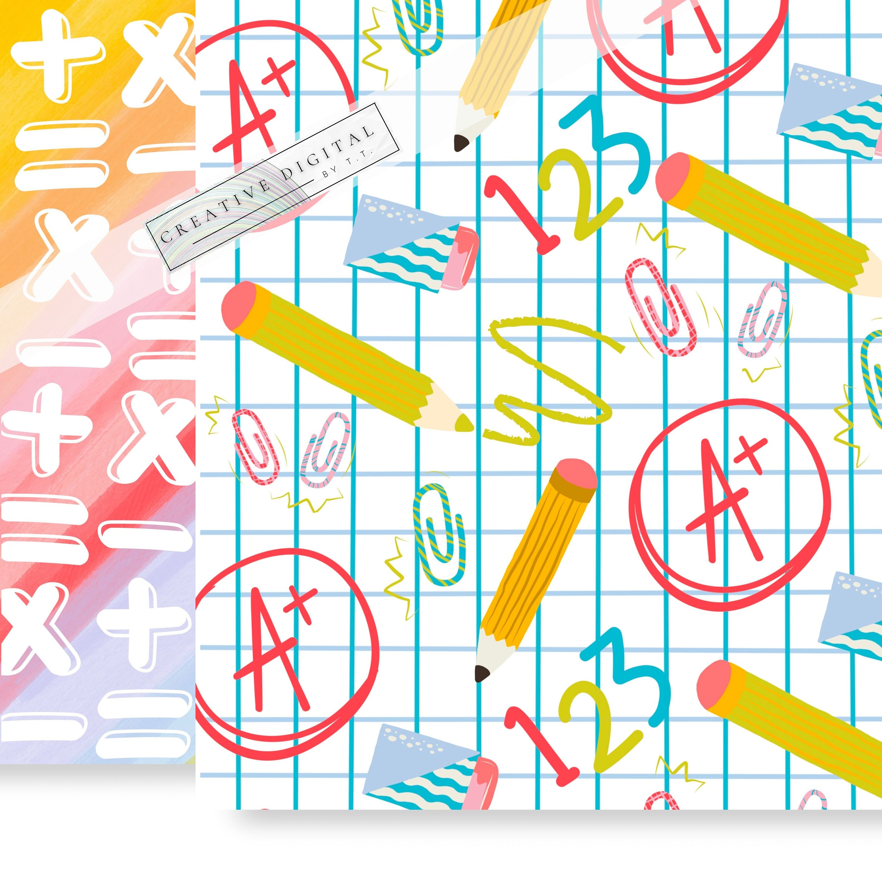 20 Back to School Digital Paper, Classroom Backgrounds, Teacher ...