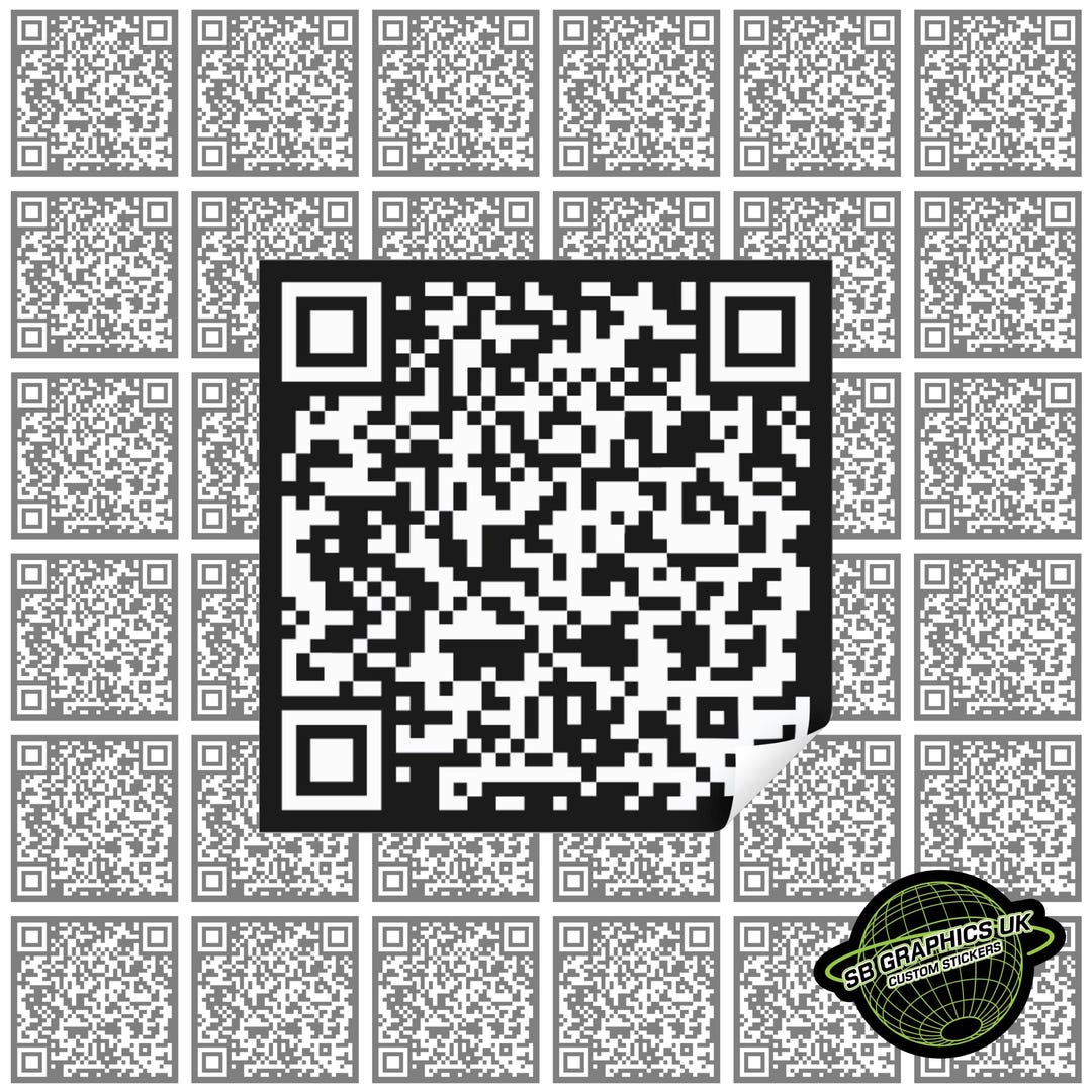 BLACK CUSTOMISABLE QR Code | 100, 250, 500, 1000 Waterproof Vinyl ...