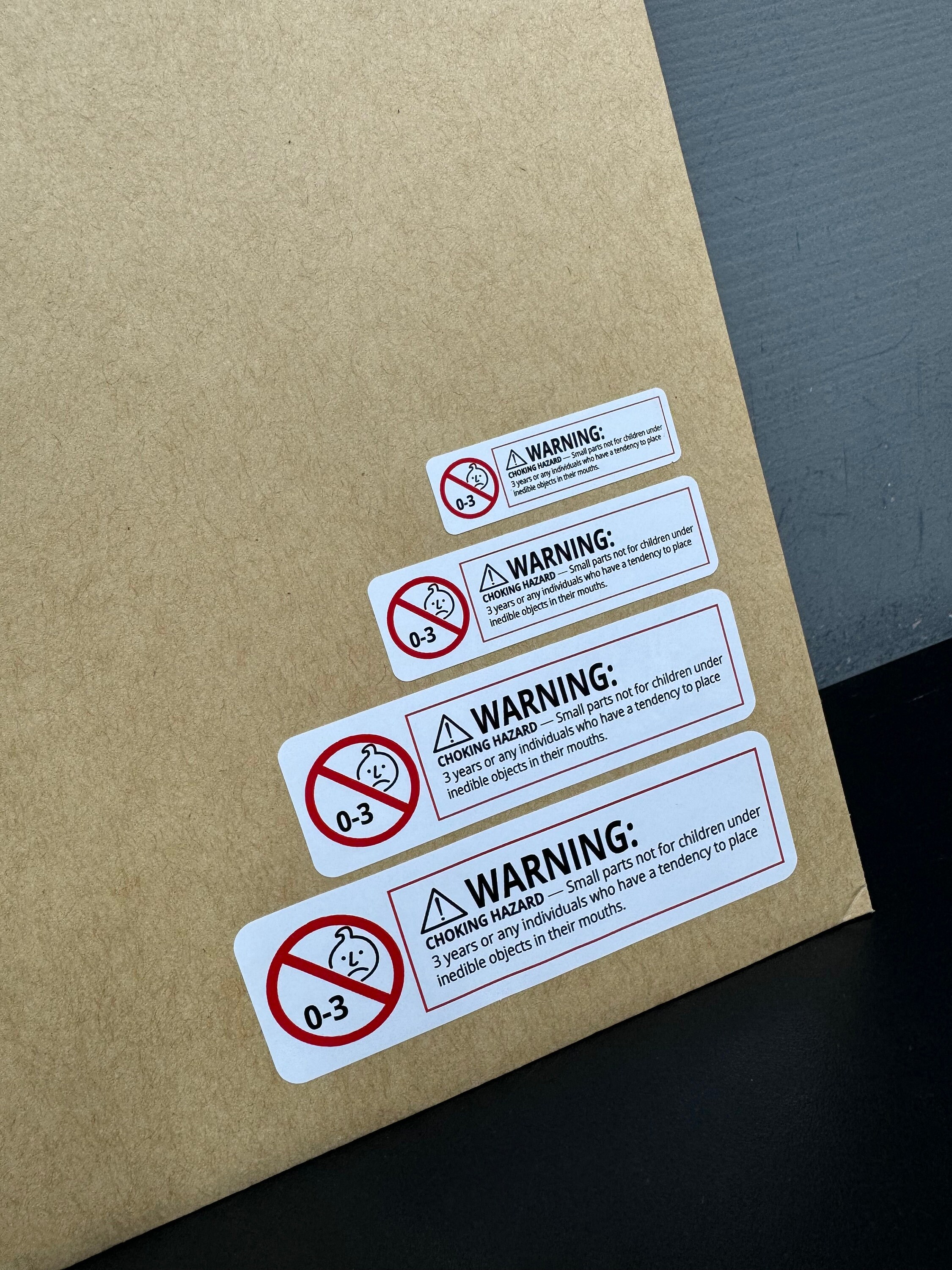 Small Parts Warning Stickers - Not Suitable for Children Under Three ...