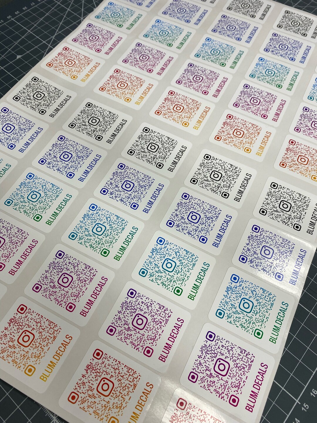 50, 100, 250, 500 Waterproof Instagram Vinyl Printed QR Code Stickers ...