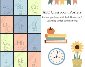 ABC Classroom Banners Phonics Posters Kindergarten - Etsy