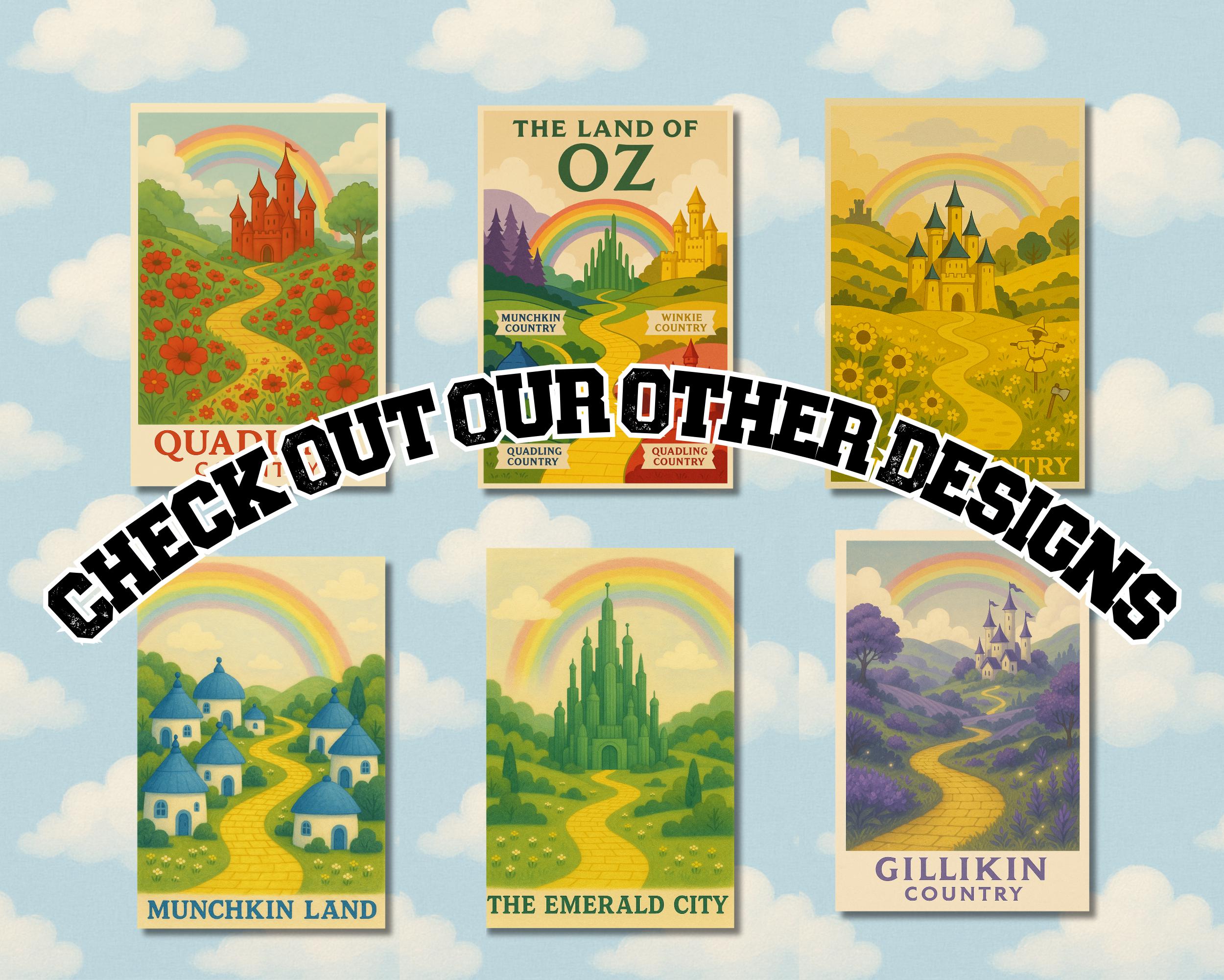 Emerald City Art Print Yellow Brick Road Wall Decor Wizard of Oz Poster ...