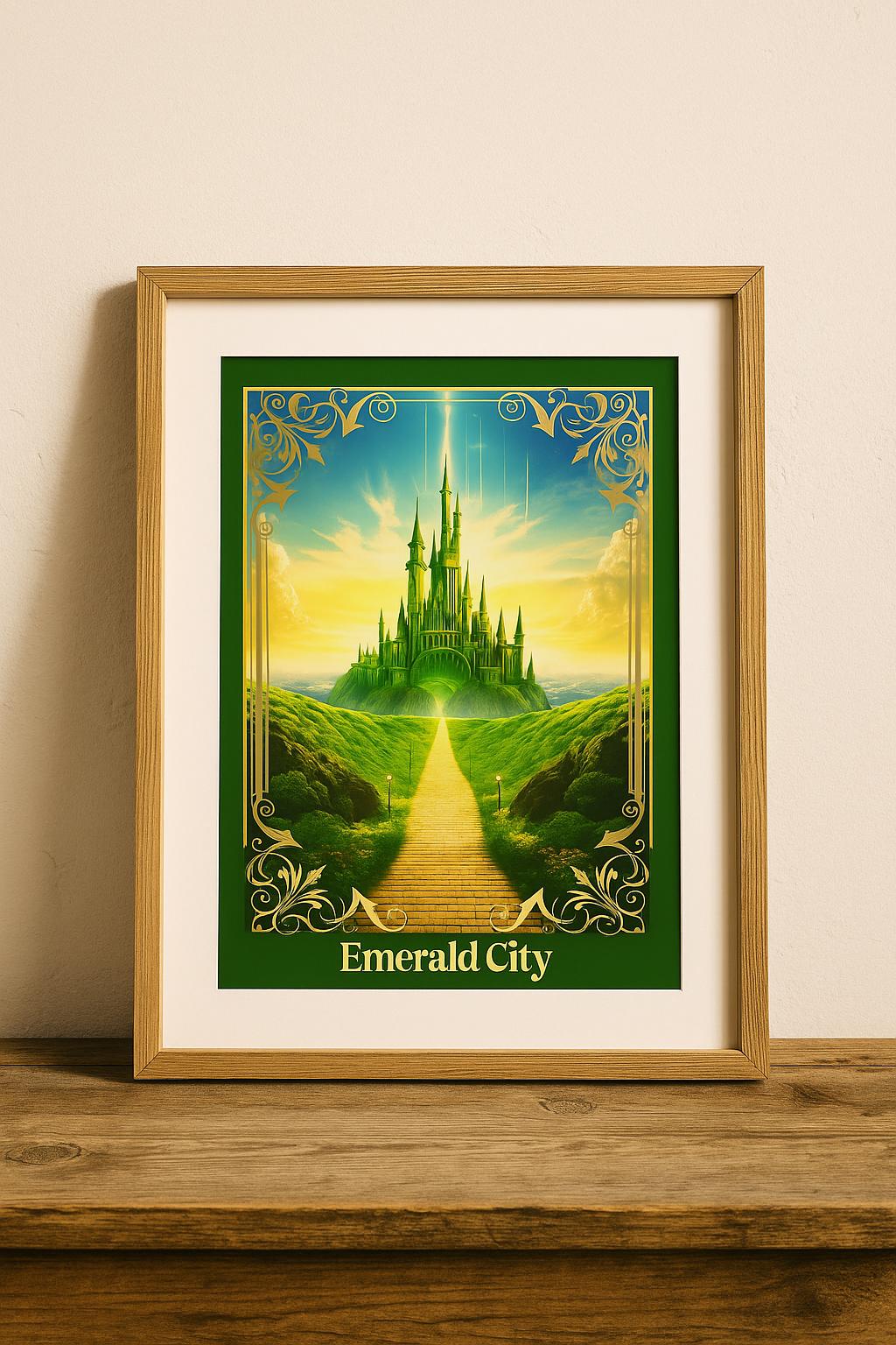 Emerald City Art Print Poster- Emerald City- Wonderful Wizard of Oz ...