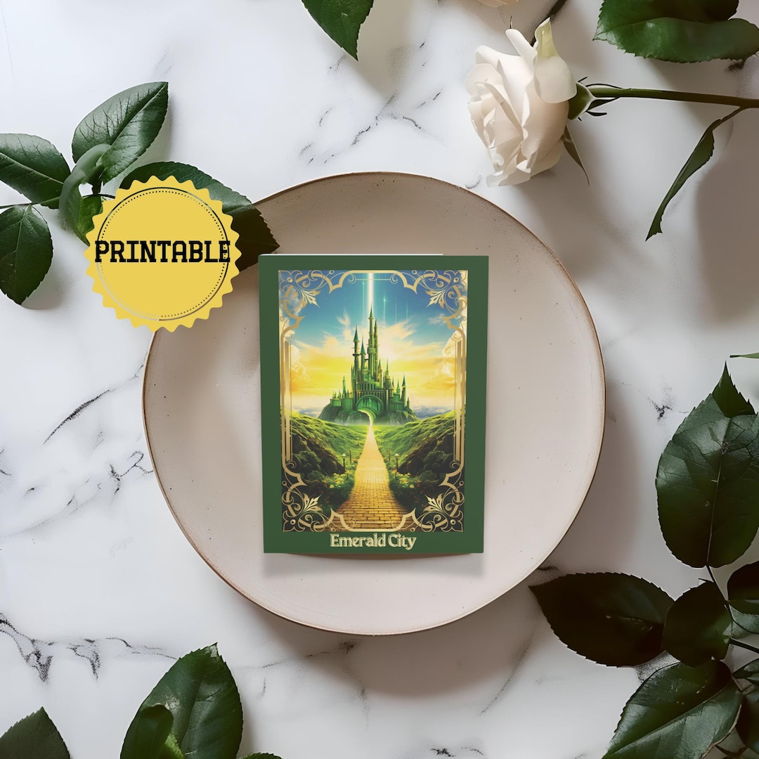 Printable Emerald City Wonderful Wizard of Oz Greeting Cards - Coated ...