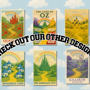 Munchkin Land Art Print Wizard of Oz Poster Fairytale Wall Decor Pastel ...