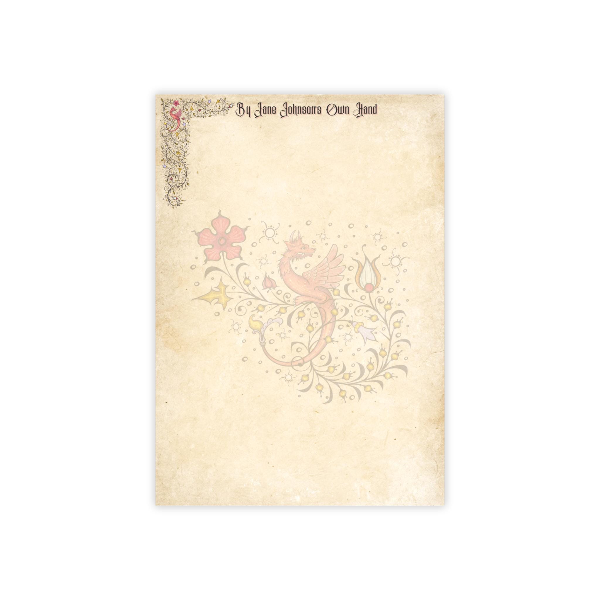 Personalized Medieval Post It Note Pad 4x6 Custom Dragon Notepad With ...