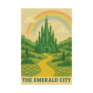 Emerald City Art Print Yellow Brick Road Wall Decor Wizard of Oz Poster ...