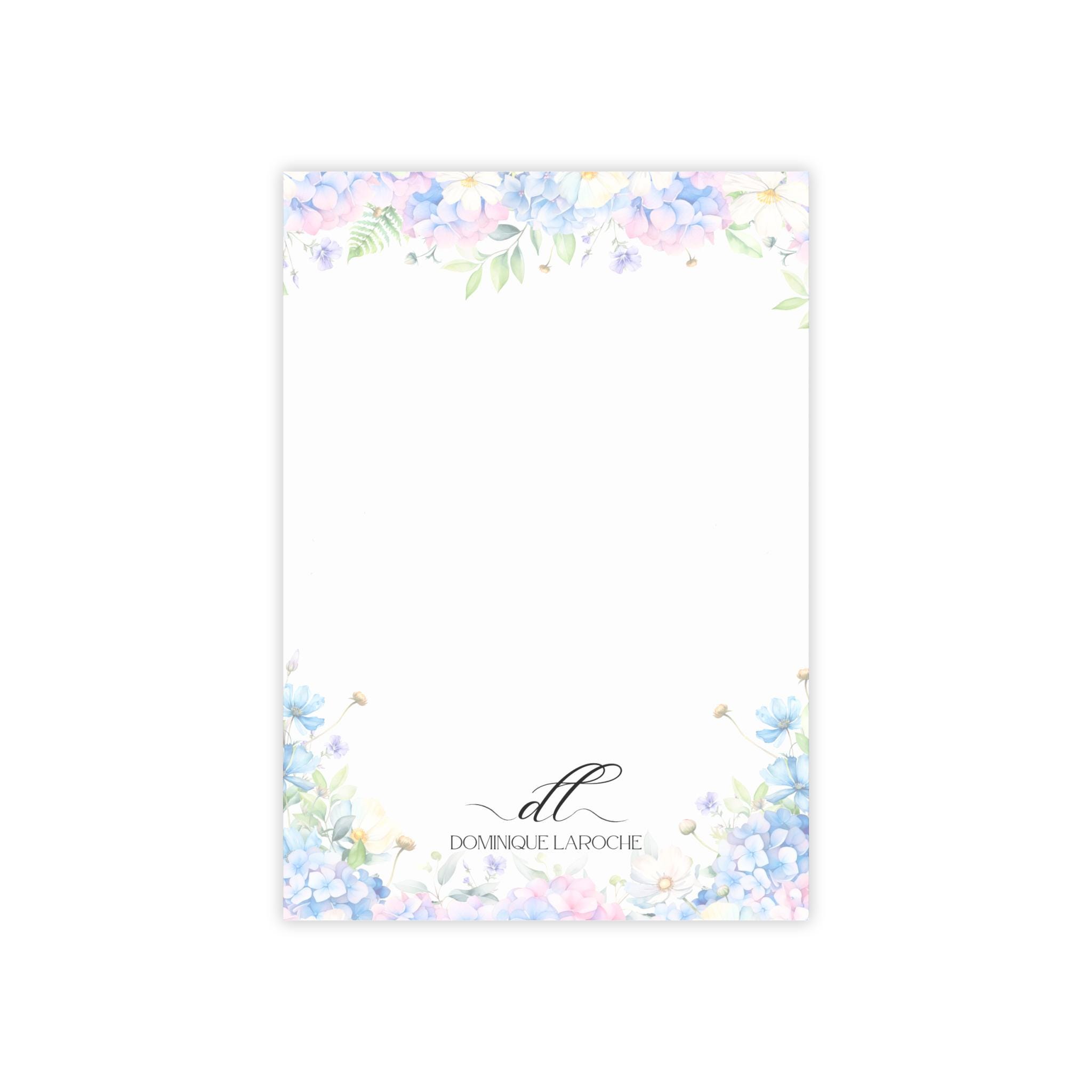 Personalized Hydrangea Garden Post-it® Note Pad- Custom 4x6 Floral ...