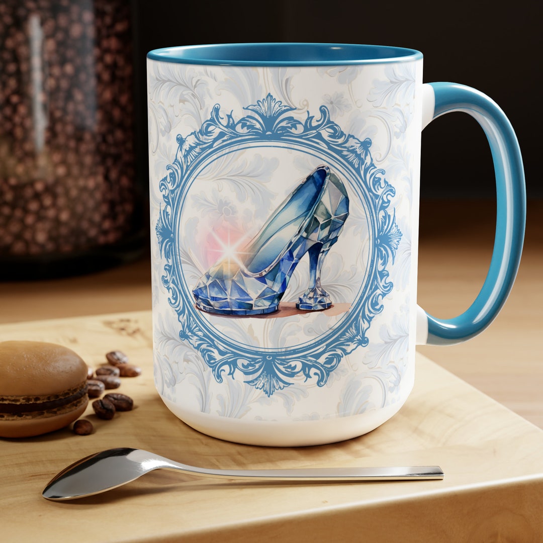 Cinderella Crystal Glass Two-tone Coffee Mugs- If the Shoe Fits- Fairy ...
