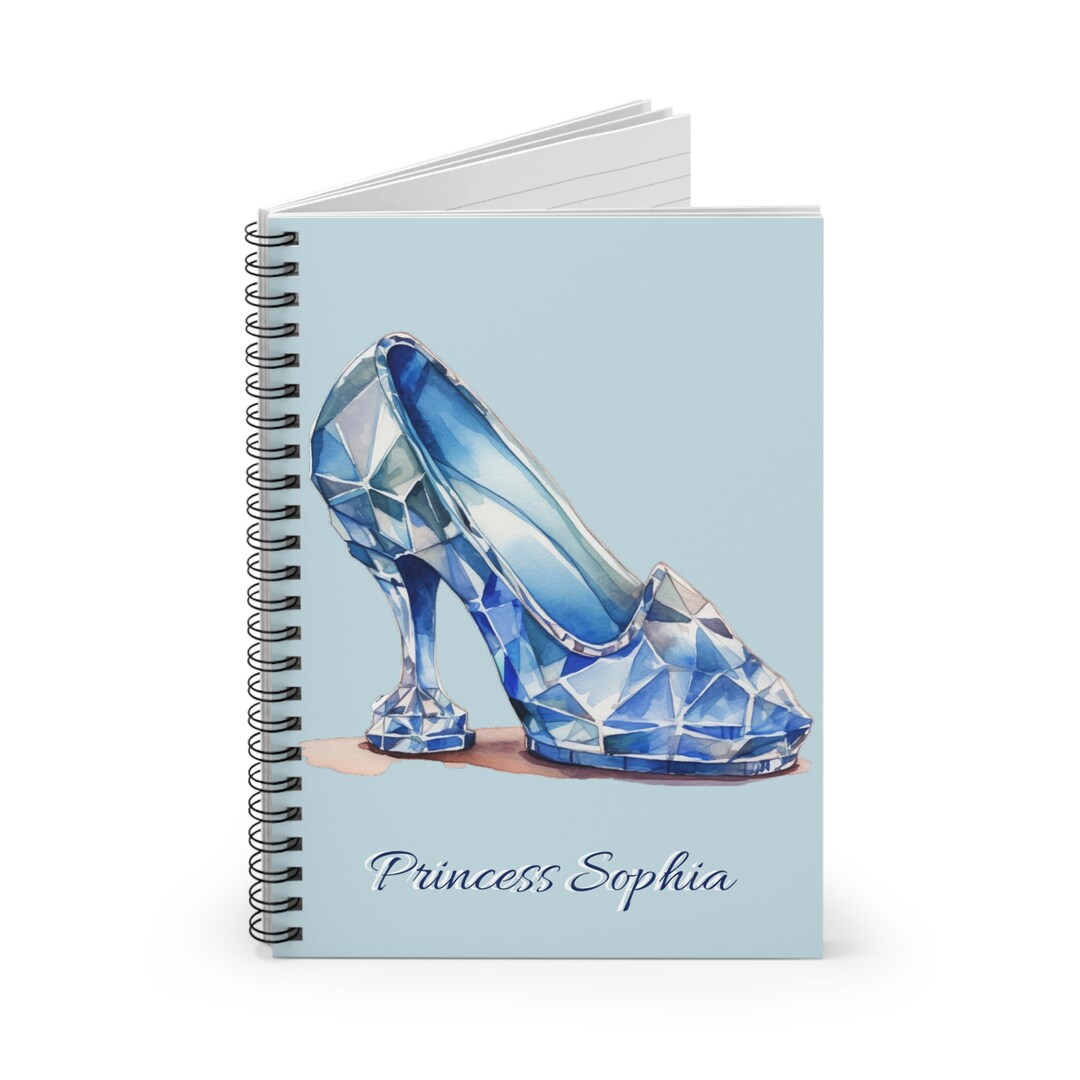 Personalized Cinderella Notebook Princess Fairytale Glass Slipper Shoe ...
