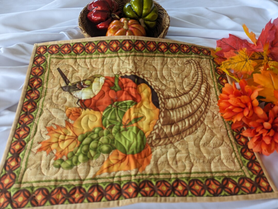 Fall Harvest Cornucopia Placemats 1 Set of 4 - Etsy