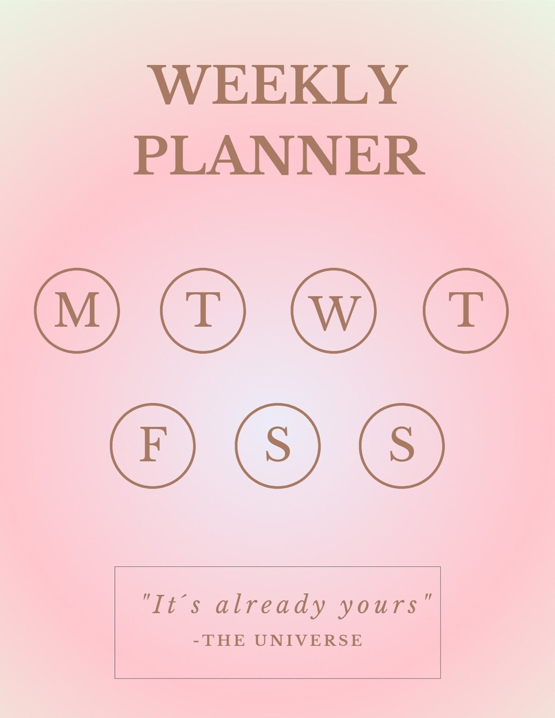 Weekly Planer Works for Printing Downloadable With Super - Etsy
