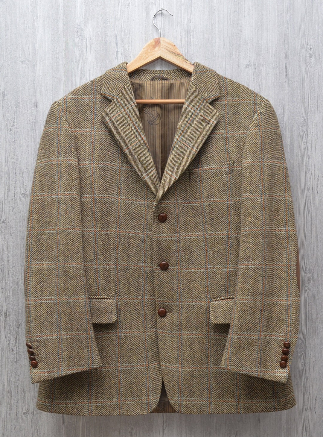 Mario Barutti X Harris Tweed Check Elbow Patches EU50 / UK40 or L Wool ...