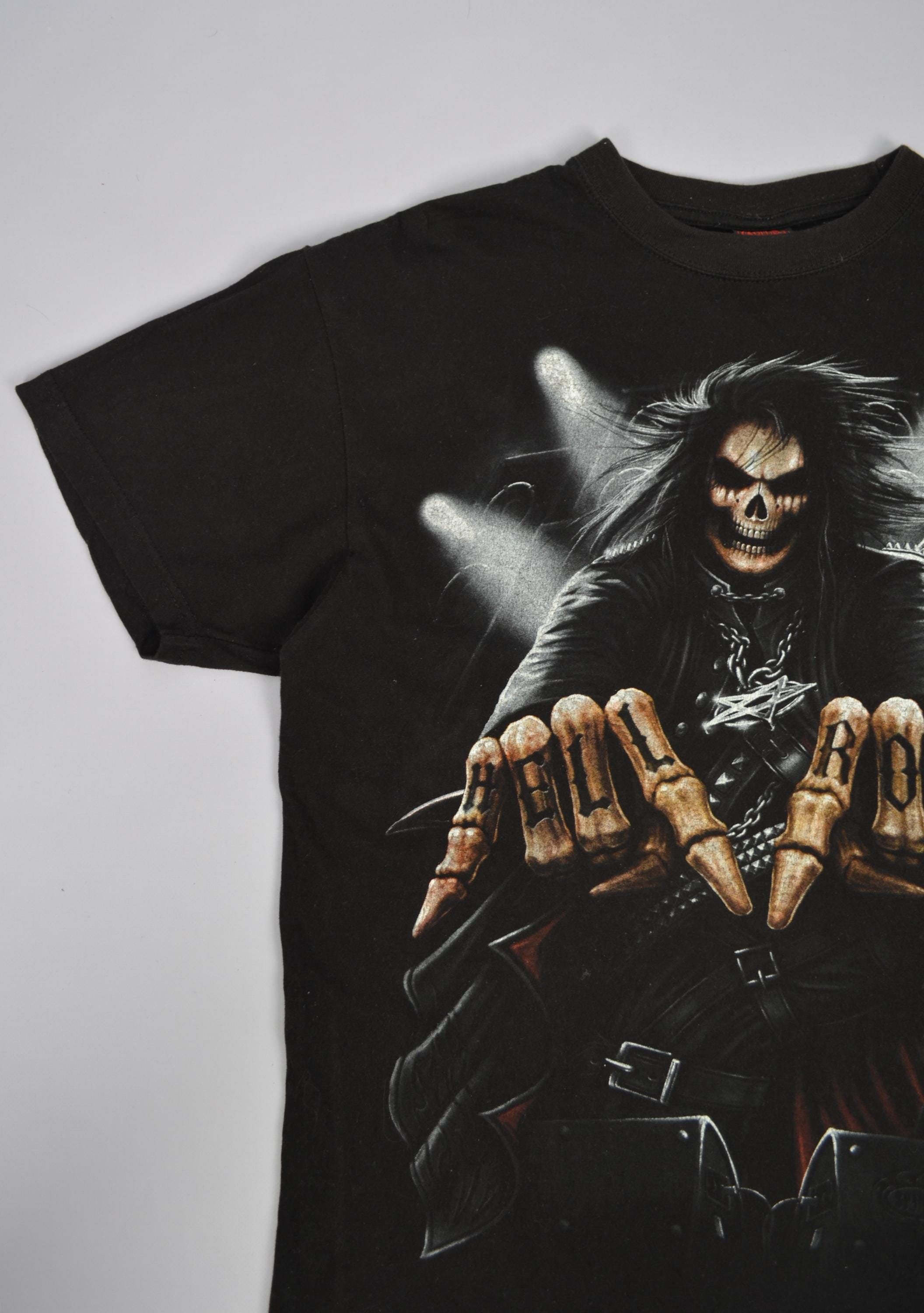 Spiral Hell Rock Skull Print Mens T-shirt Size XL P2P 23'2" Vintage - Etsy