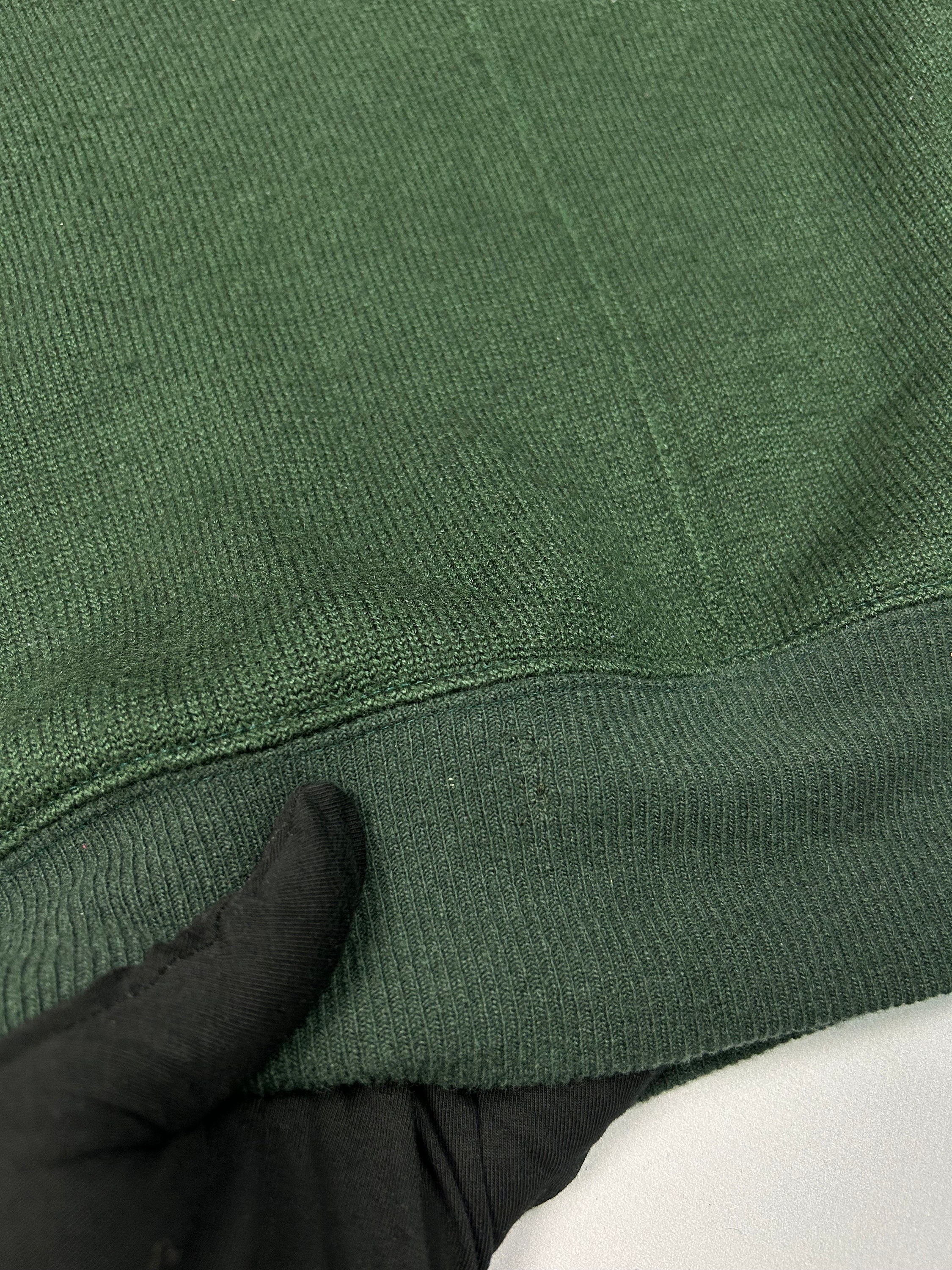 90s 80s Y2k Stone Island Wool Green Sweater Embroided Logo 90s 80s Y2k Stone Island Wool Green Sweater Embroided Logo