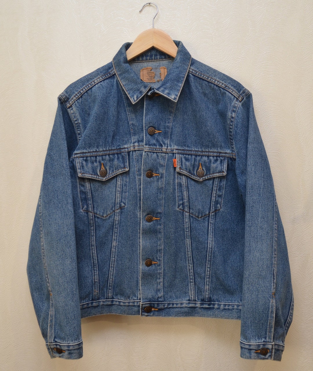 90s Vintage Levi's Denim Orange Tab Jacket Size M Y2k RARE P2P 21'2 - Etsy