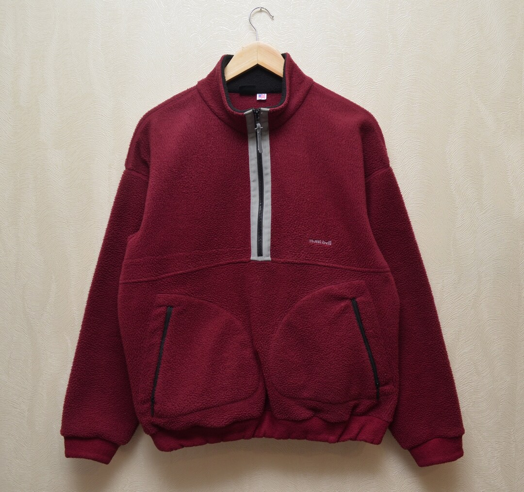 Montbell 1/4 Zip Pile Fleece Jacket Made in USA Size M 90s Vintage RARE ...