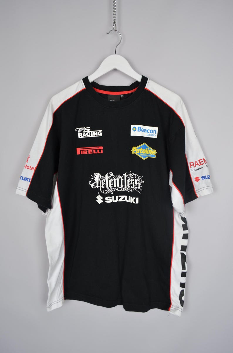 Vintage Suzuki Relentless by Gas Racing GXR T Shirt Moto Size XL P2P 22 ...