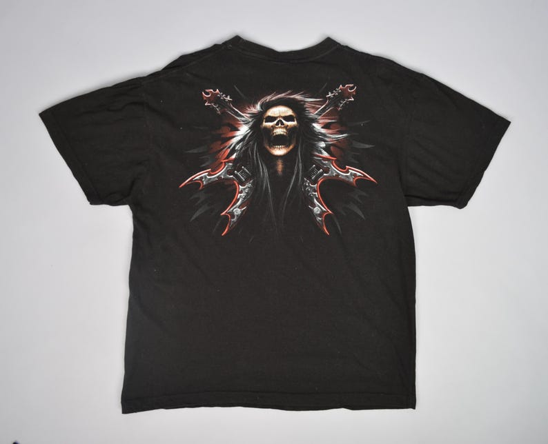 Spiral Hell Rock Skull Print Mens T-shirt Size XL P2P 23'2" Vintage - Etsy