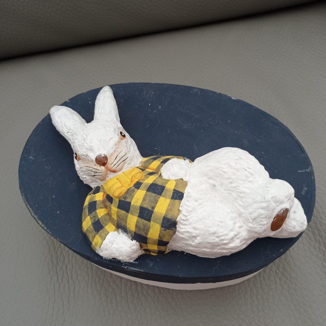 Navy Blue and White Rabbit Box - Etsy