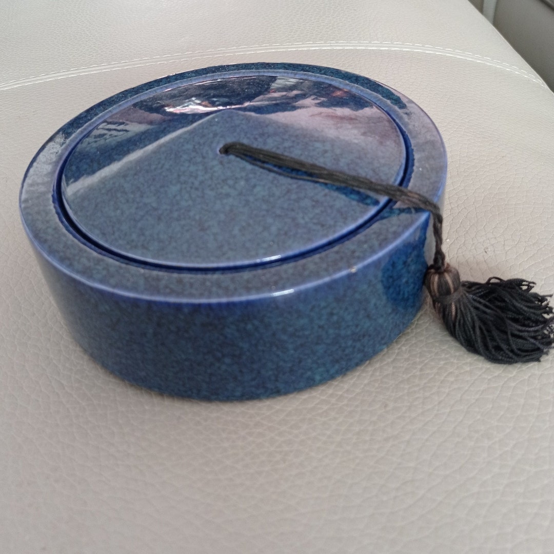 Navy Blue Marbled Empty Pocket With Lid - Etsy