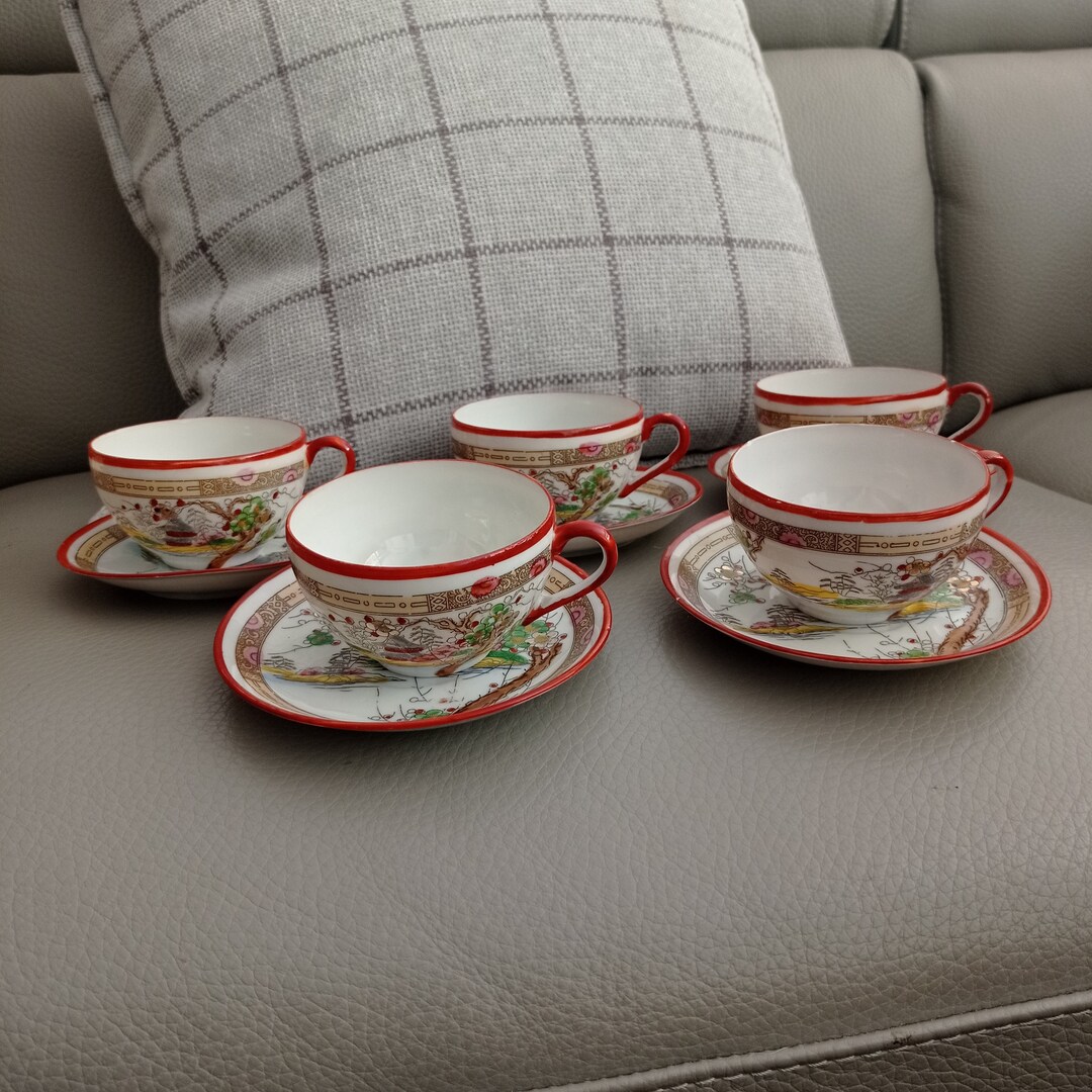 Fine Porcelain Chinese Tea Cups and Saucers - Etsy